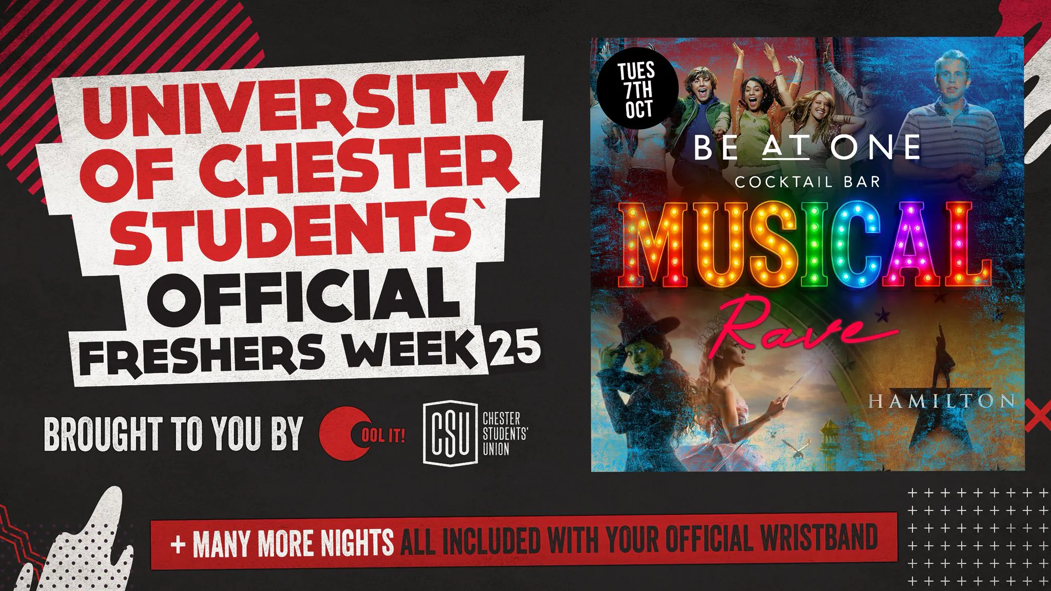 OFFICIAL FRESHERS EVENT 7 - THE MUSICAL RAVE 🎼🎤🪩 at Be At One Chester ...