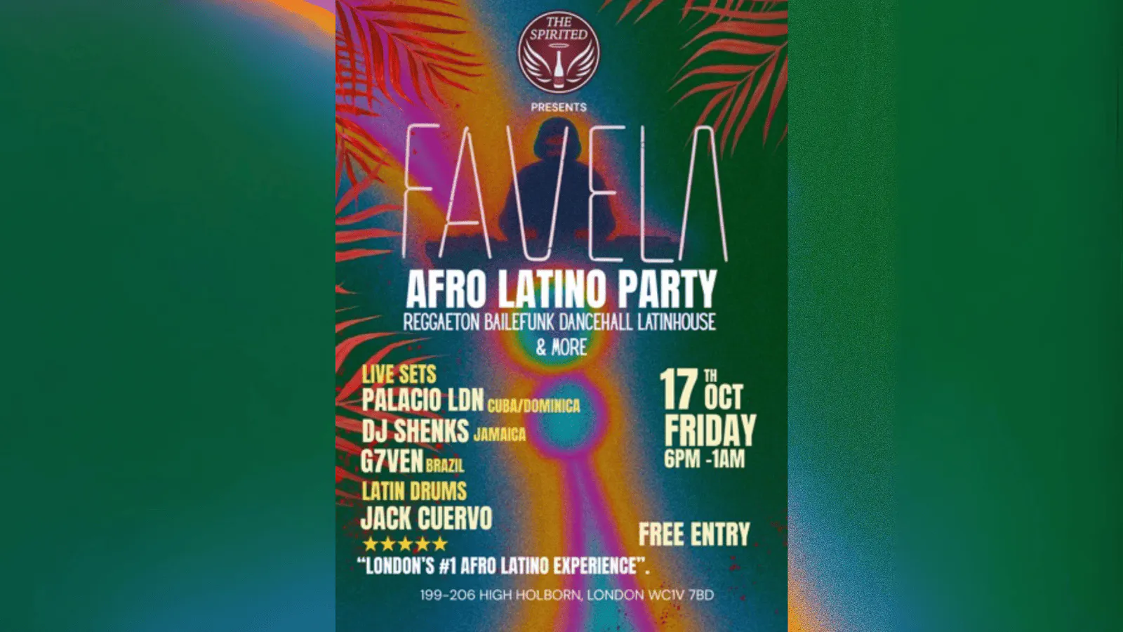 FAVELA - AFRO LATINO PARTY at The Spirited Cocktail and Tapas bar ...