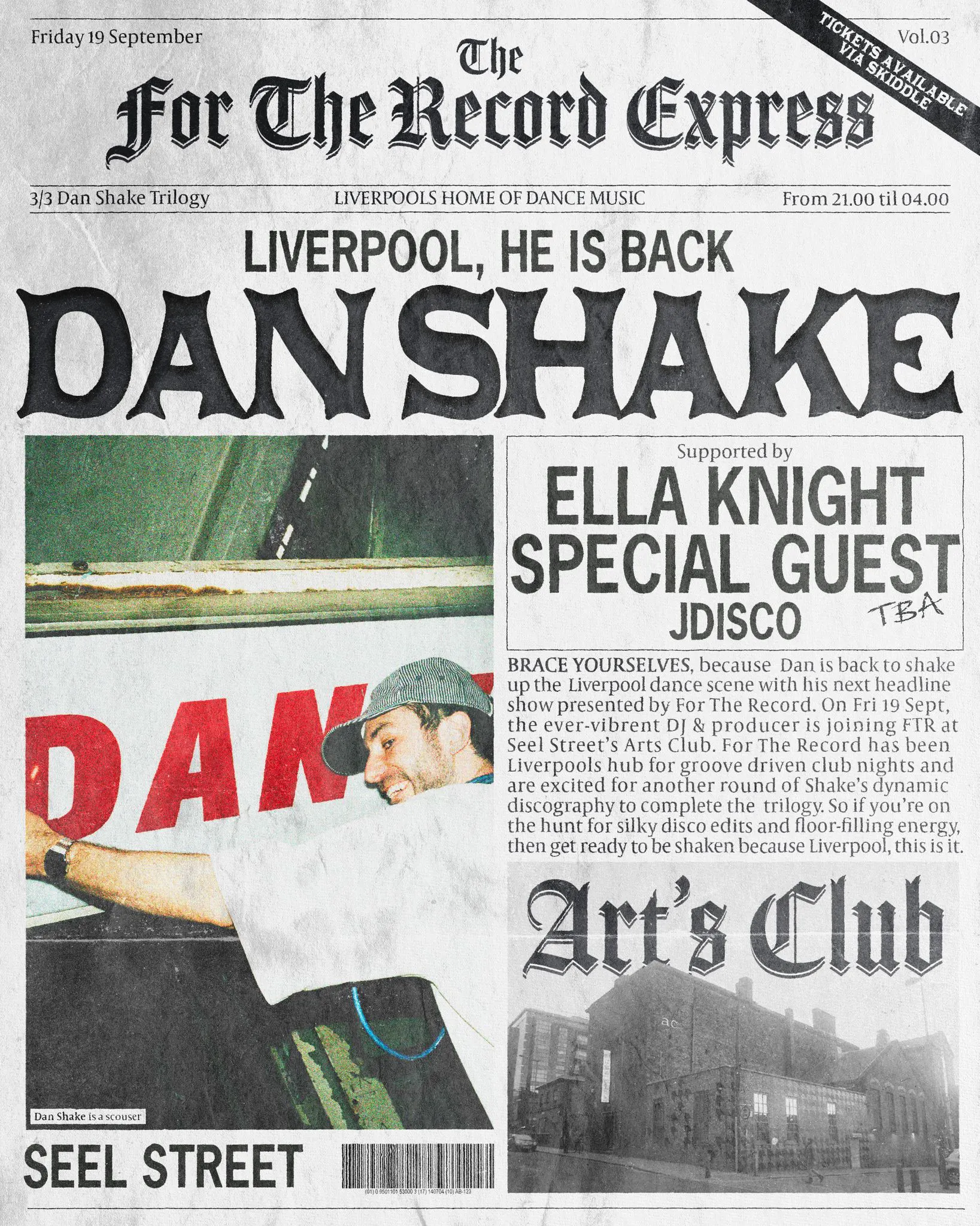 For The Record Presents: Dan Shake, Ella Knight + Special Guest at Arts ...