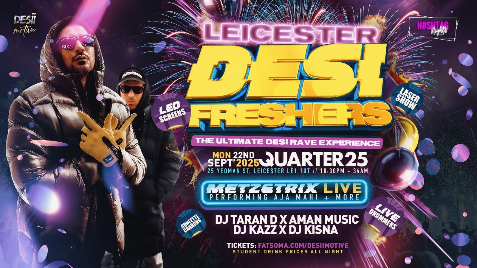 Leicester Desi Freshers - ARTIST: Metz & Trix Performing AJA MAHI Live ...