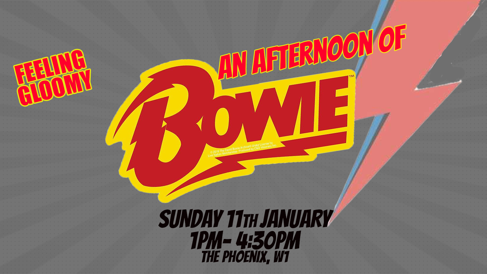 An Afternoon of David Bowie - Sun 11th January, 1pm-4:30pm *Sold out ...