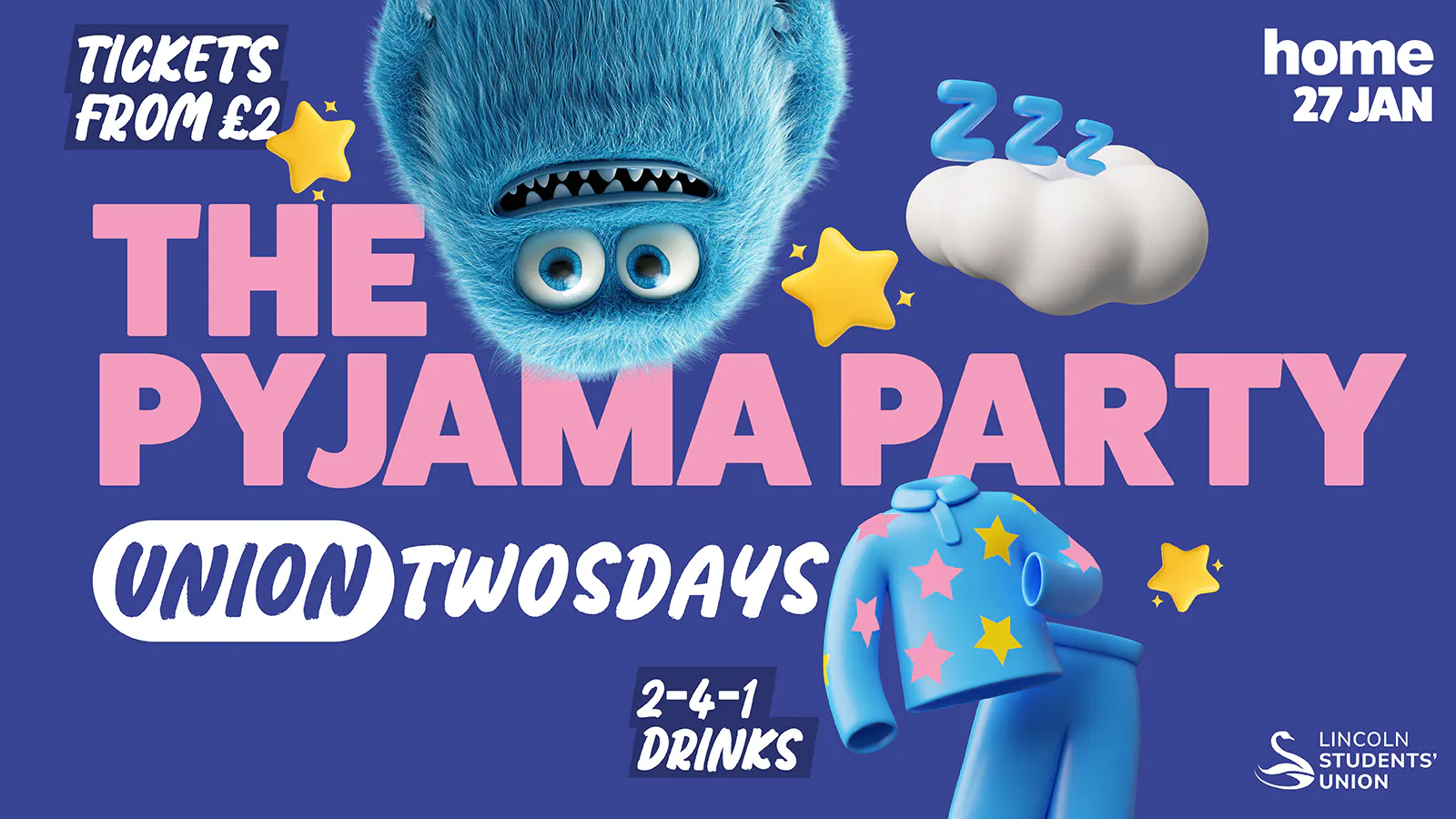 Union Twosdays Presents: Pyjama Party 😴🛏️﻿ at Home, Lincoln on 27th Jan ...