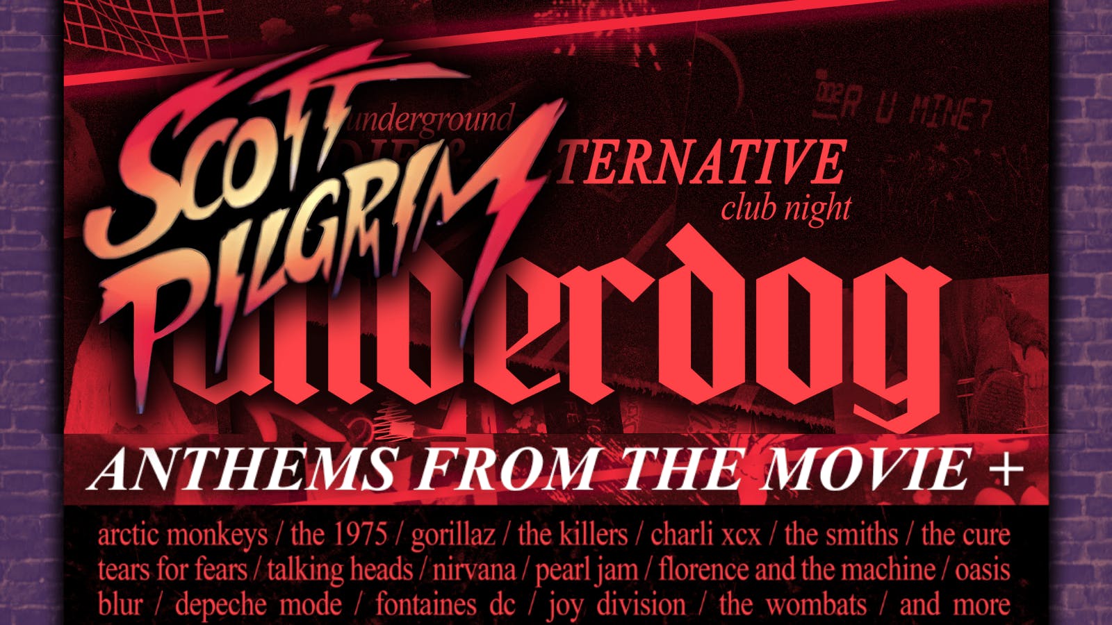 UNDERDOG: INDIE & ALTERNATIVE SCOTT PILGRIM PARTY at Komedia, Bath on ...