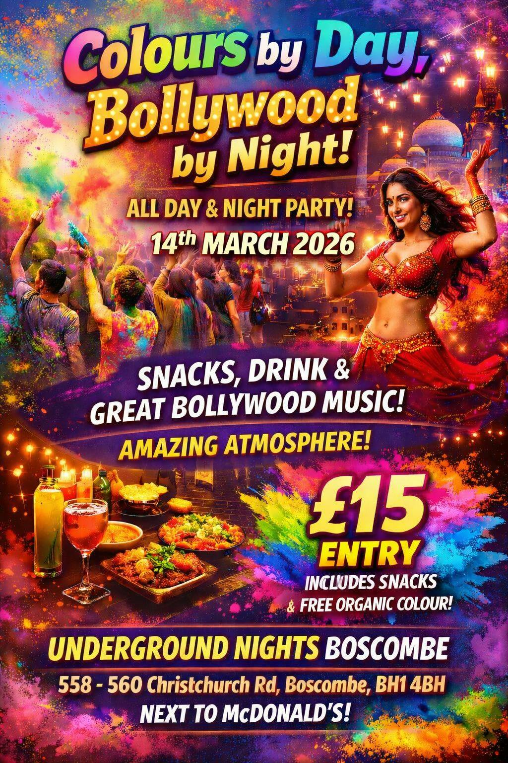 Color By Day & Bollywood By Night at Underground Nights, Bournemouth on ...