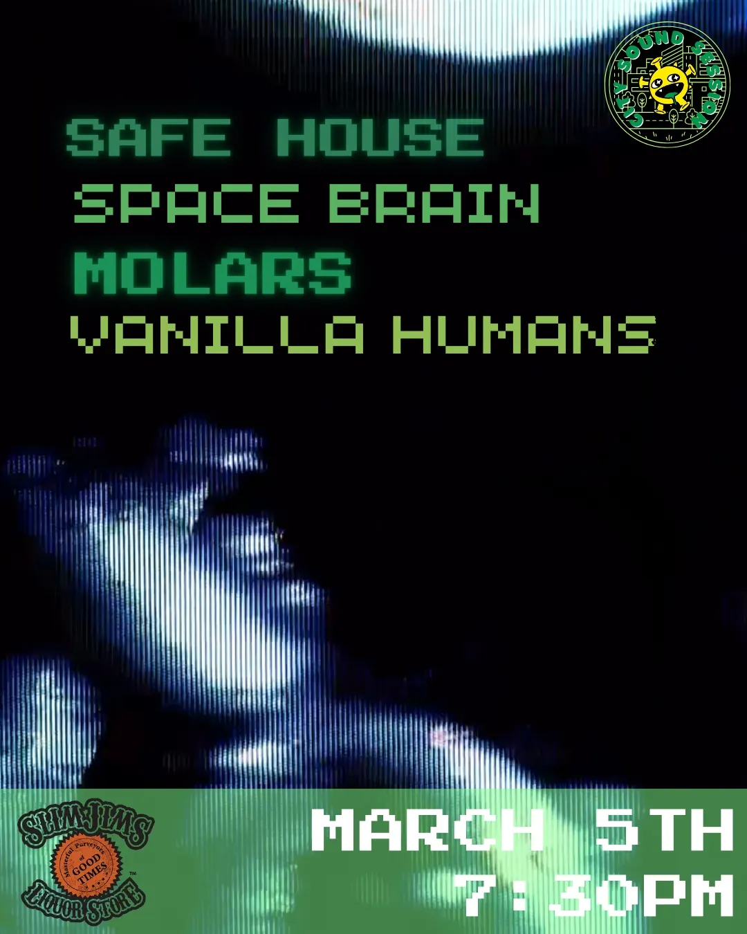 Safe House, Space Brain and Vanilla Humans at Slim Jim's Liquor Store ...