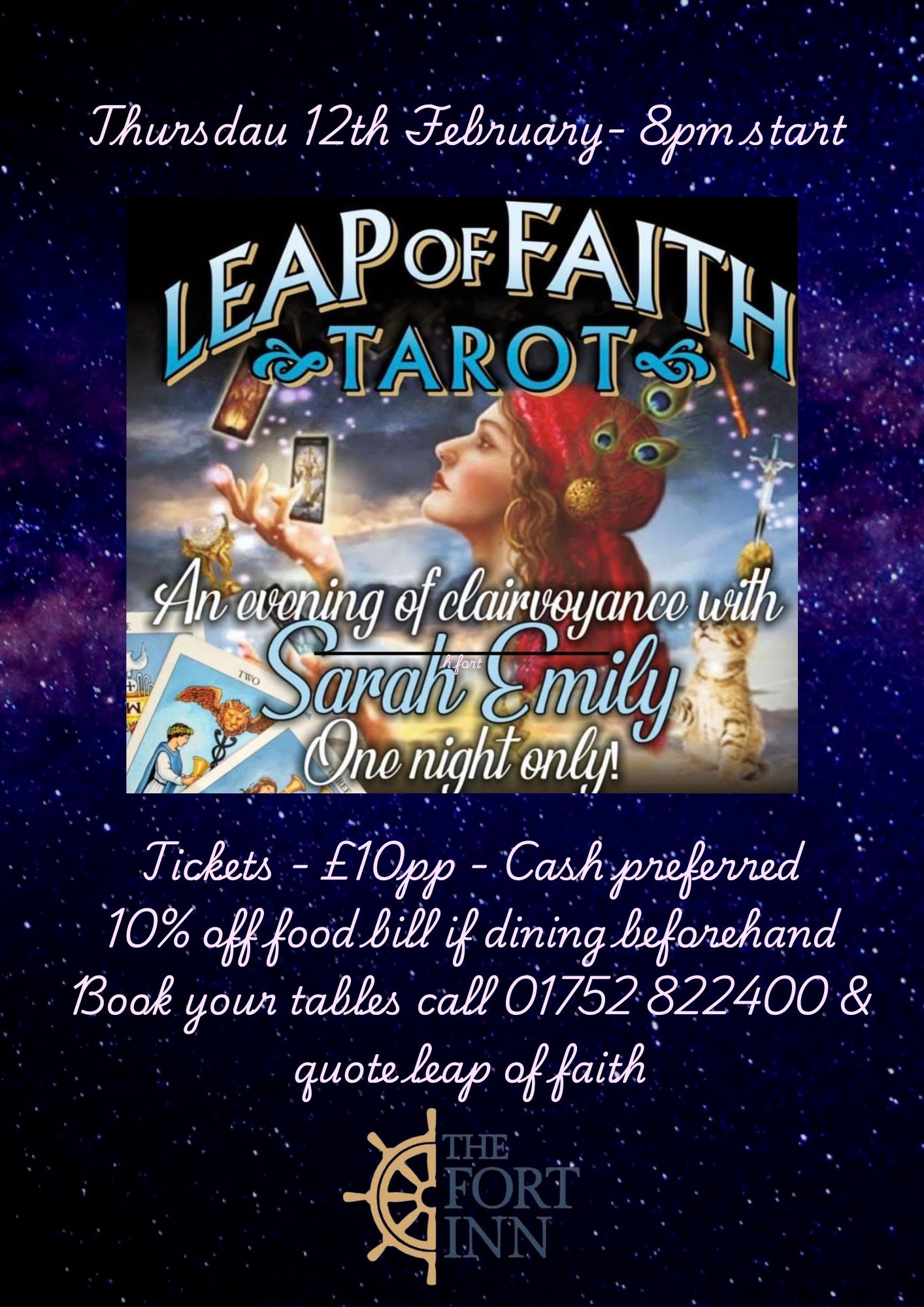 Leap Of Faith - An Evening of Clairvoyance With Sarah Emily at The Fort ...