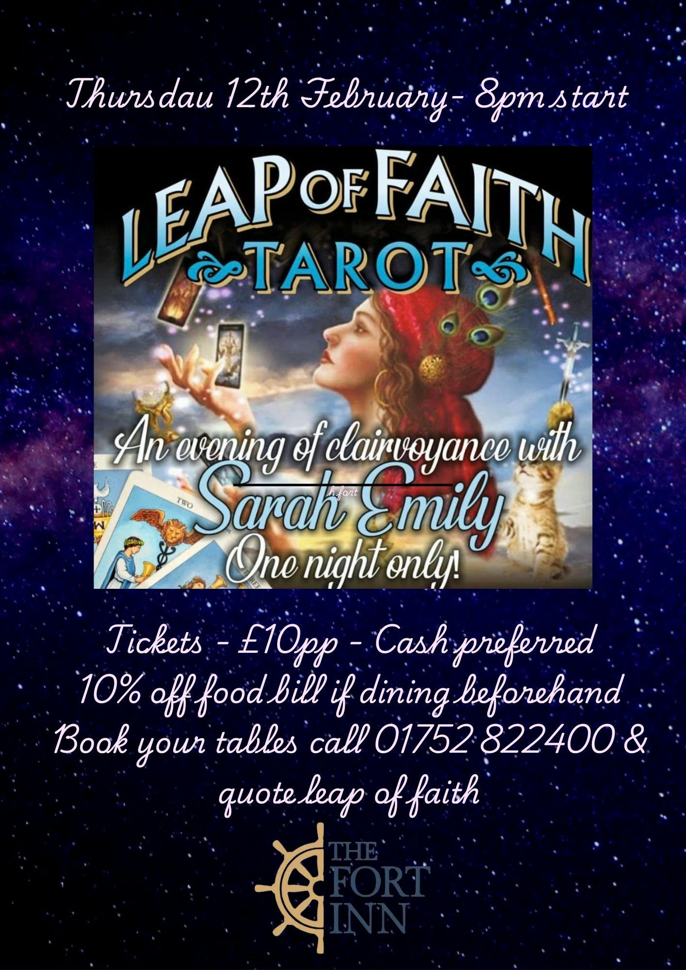 Leap Of Faith - An Evening of Clairvoyance With Sarah Emily at The Fort ...