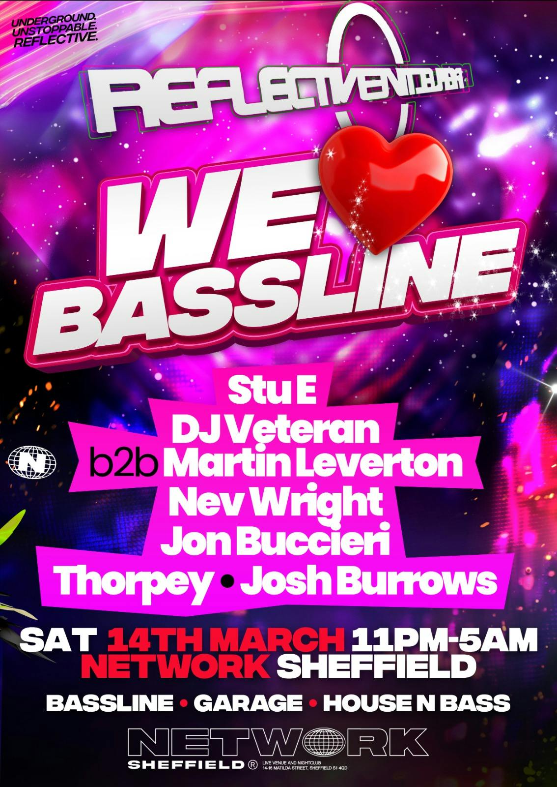 Reflective - WE LOVE BASSLINE at Network, Sheffield on 14th Mar | Fatsoma