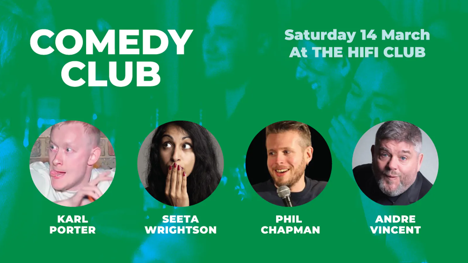 Later start time of 7pm**** Comedy Club with Karl Porter, Andre Vincent ...