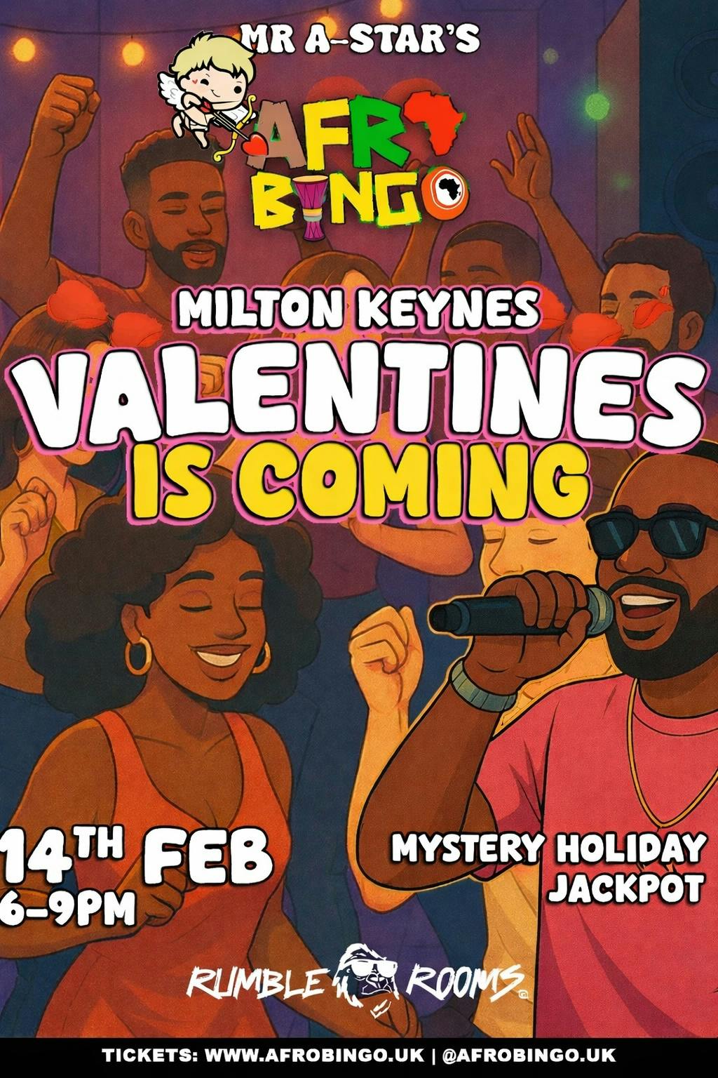 Afro Bingo Milton Keynes: Valentines Is Coming!! at Rumble Rooms Milton ...