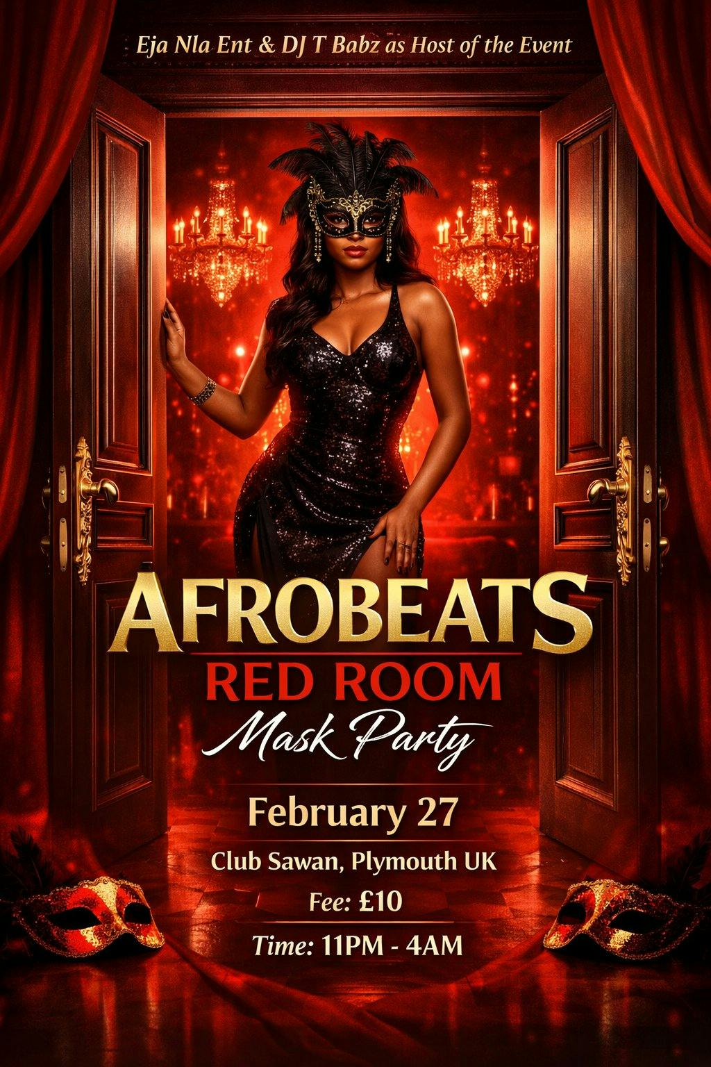 AFROBEATS RED ROOM MASK PARTY at Sawan, Plymouth on 27th Feb | Fatsoma