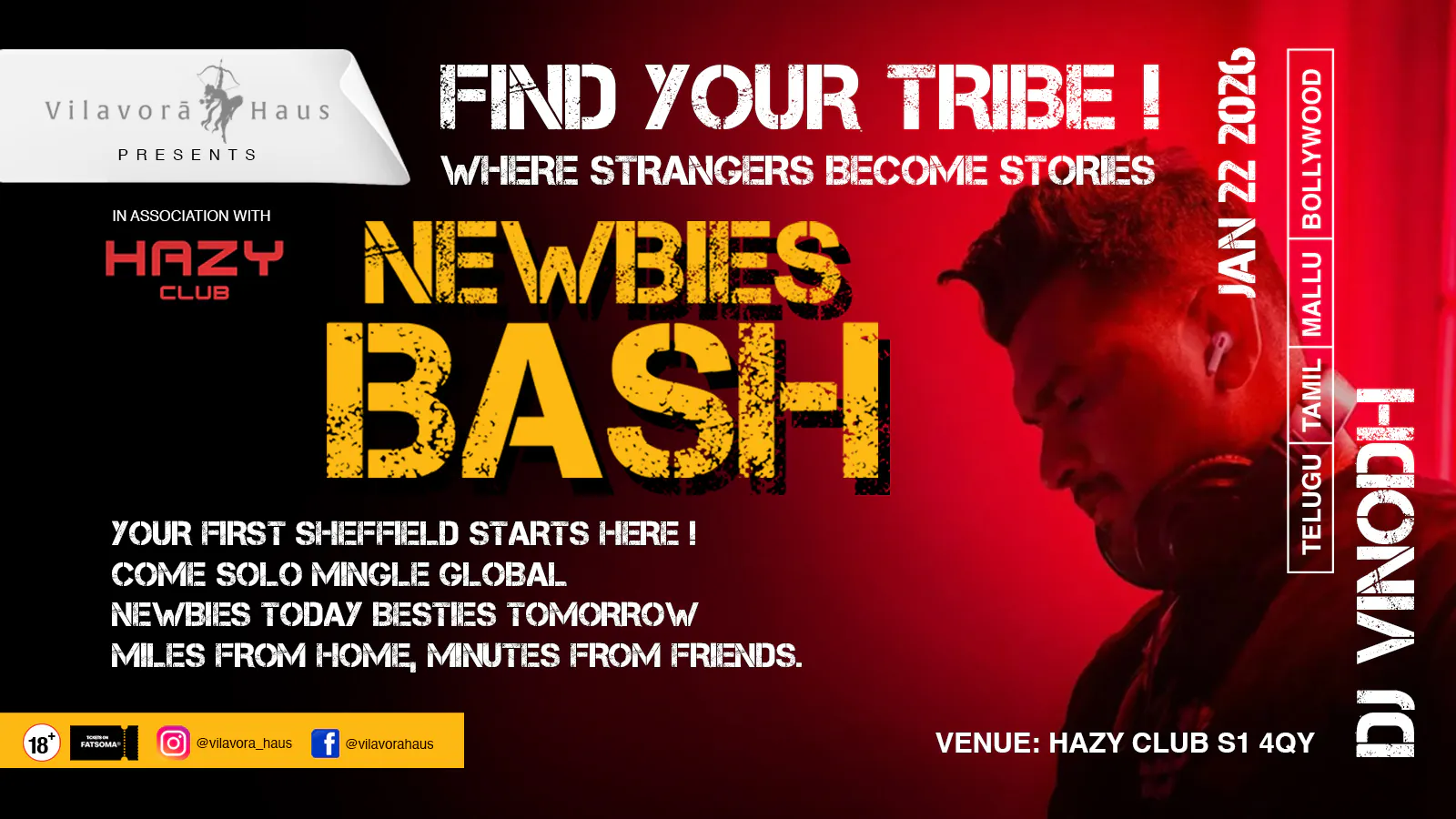 NEWBIES BASH 2026 at Hazy club, Sheffield on 22nd Jan | Fatsoma