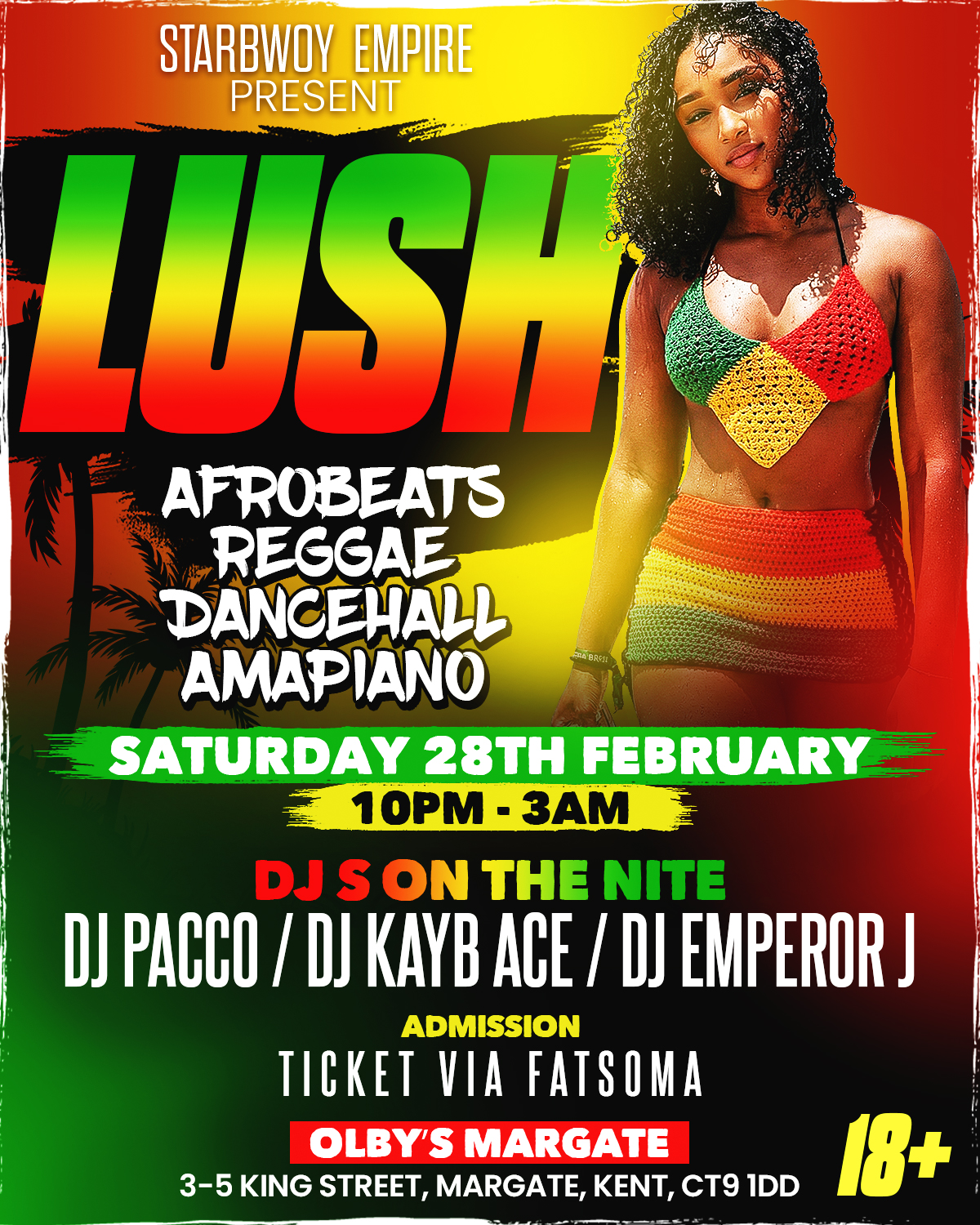 LUSH REGGAE DANCEHALL AFROBEATS AMAPIANO at Olby's Soul Cafe, Margate ...