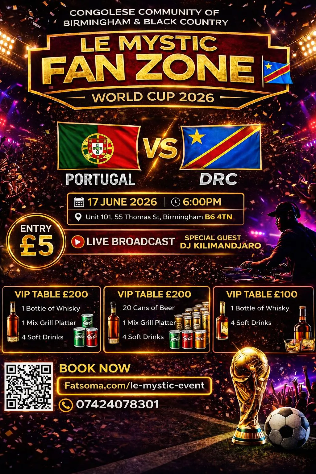 Le Mystic Fan Zone – Coupe du Monde 2026 | Portugal vs RDC (DR Congo ...