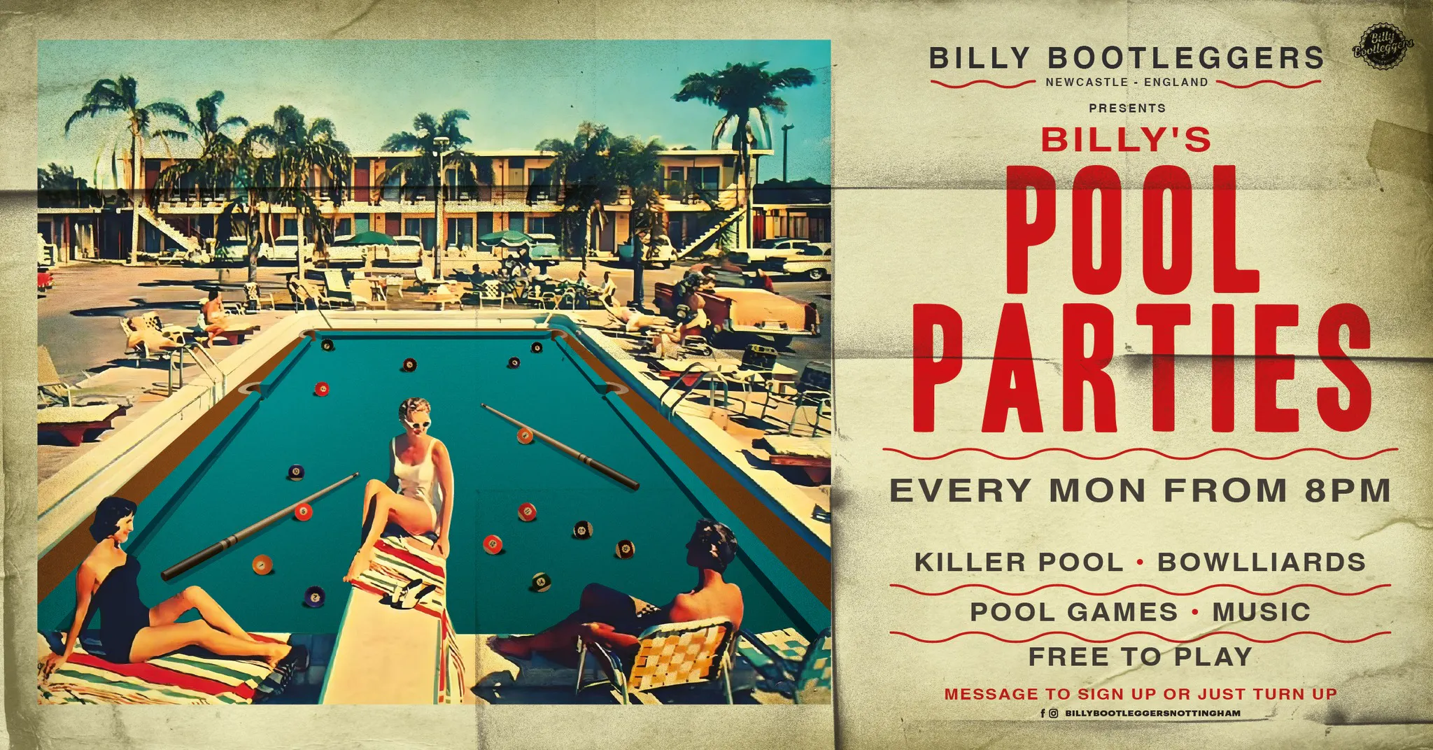 Billy's Pool Party's - Free Entry Pool Tournaments and Games at Billy ...