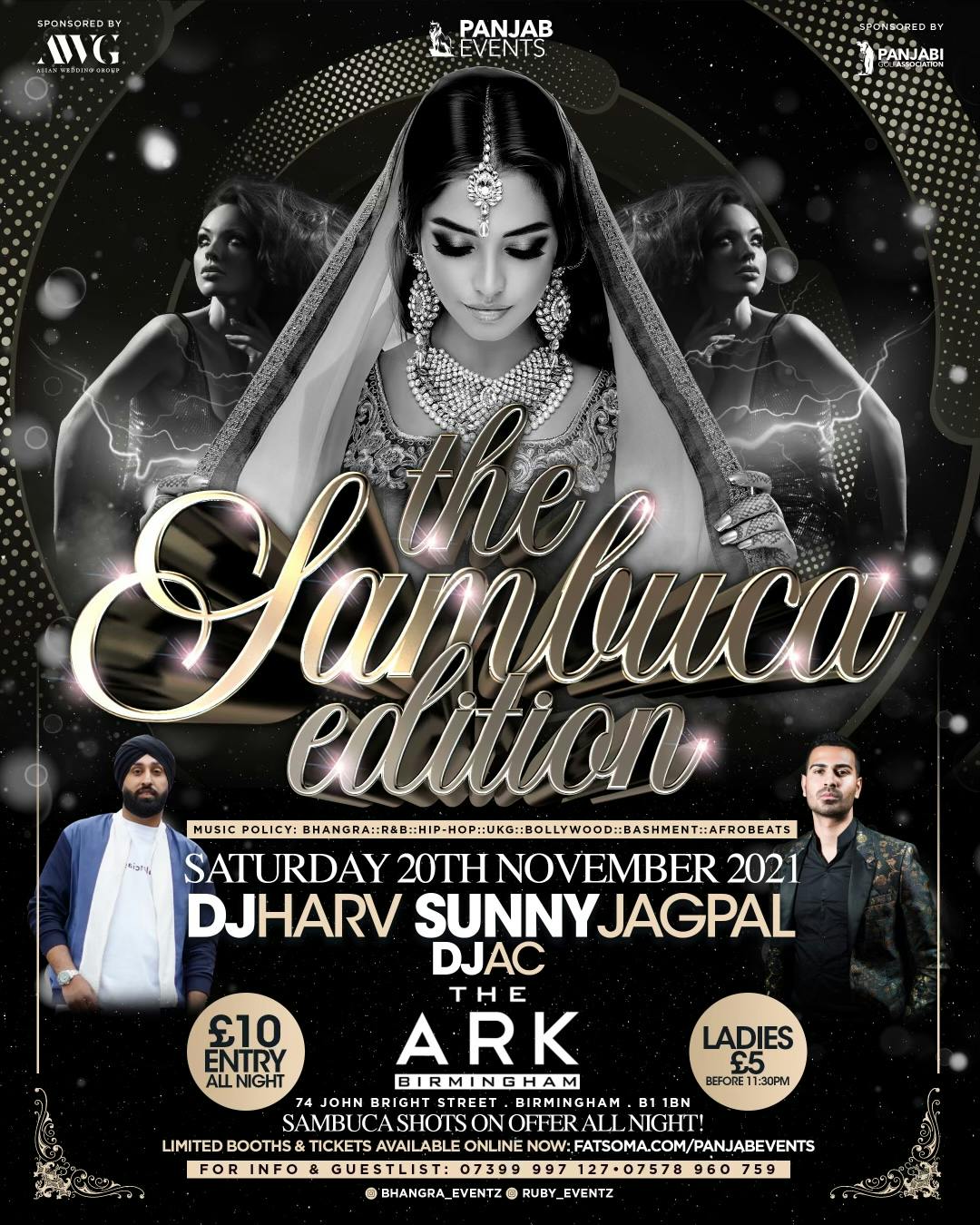 DJ HARV KUDOS x SUNNY JAGPAL - The Sambuca Edition! at The ARK ...