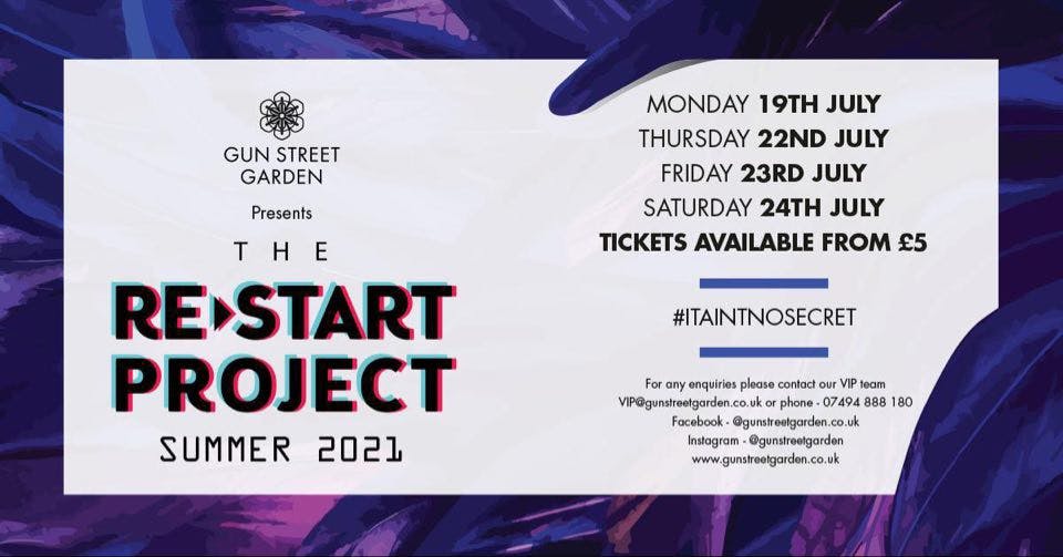 The Re Start Project 2021 at Gun Street Garden, Reading on 19th Jul ...