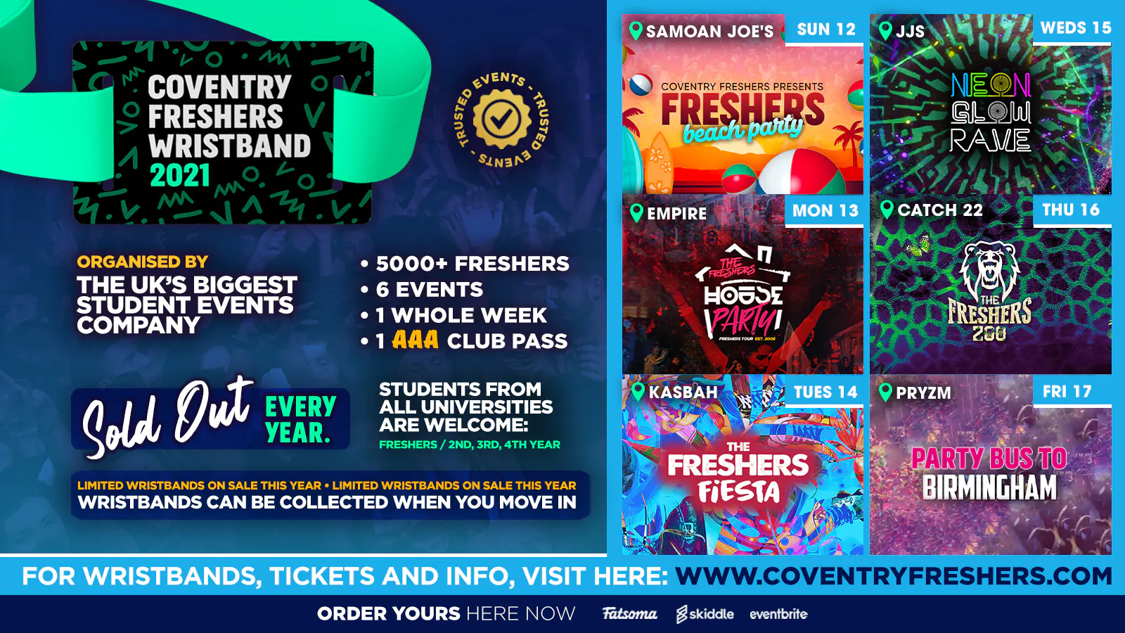 The Coventry Freshers Wristband // Coventry Freshers 2021 - Last FEW ...