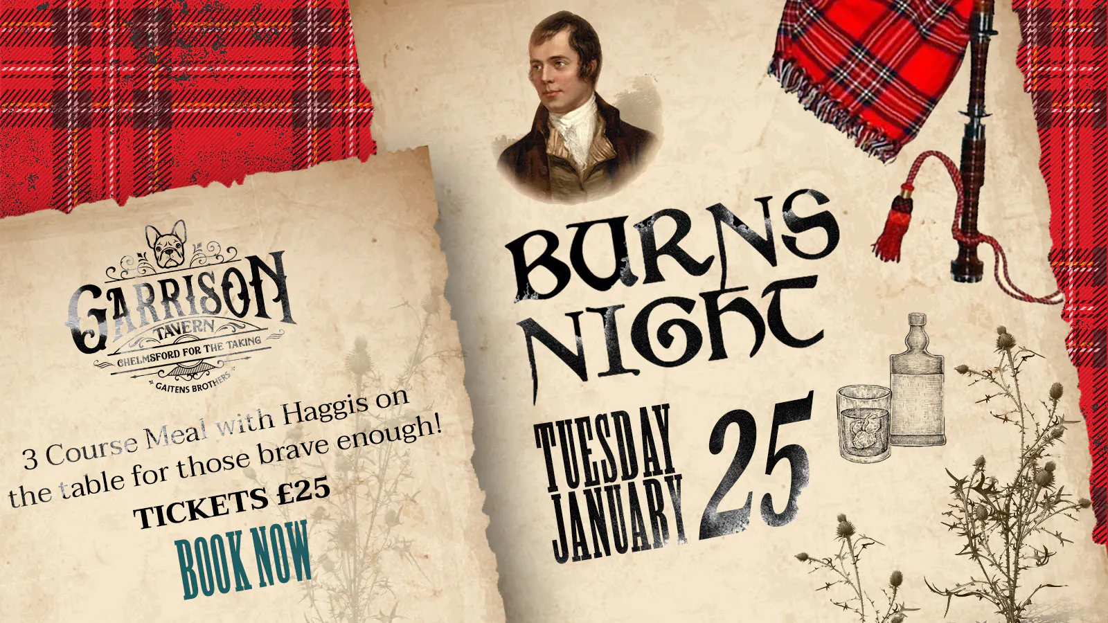 Burns Night at the Garrison Tavern at The Garrison Tavern, Chelmsford ...