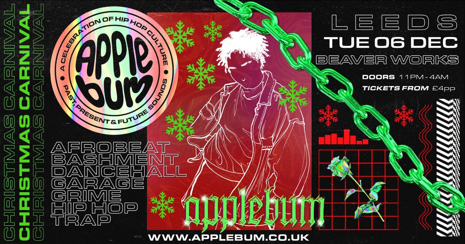 Applebum / Leeds / Beaver Works / Hip Hop Christmas Carnival at BEAVER ...