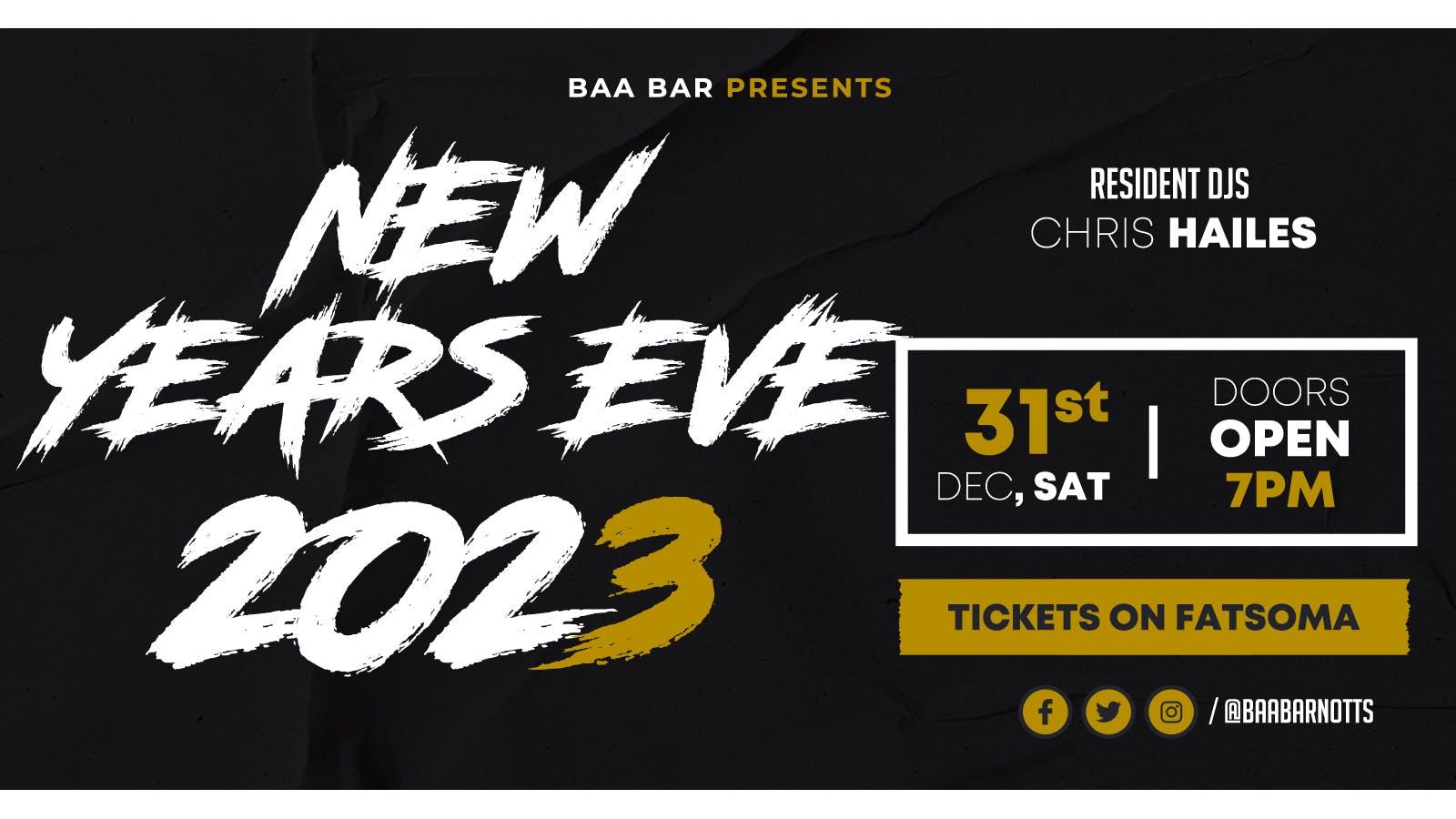 Baa Bar Nottingham - NEW YEARS EVE 2023 at Baa Bar, Nottingham on 31st ...