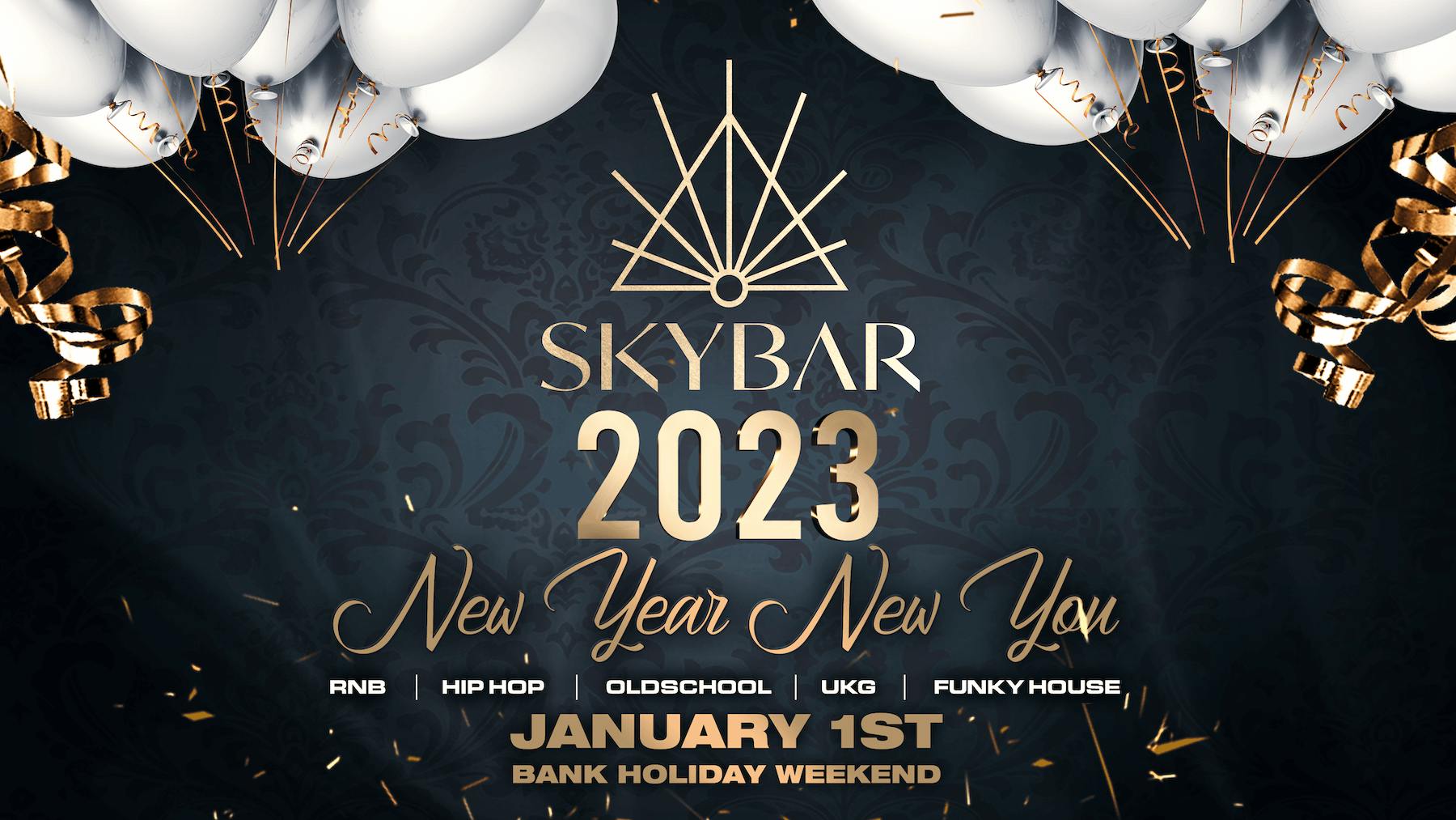 New You New Year: New Years Day Party @ Sky Bar Nottingham at SKYBAR, Nottingham on 1st Jan 2023 ...