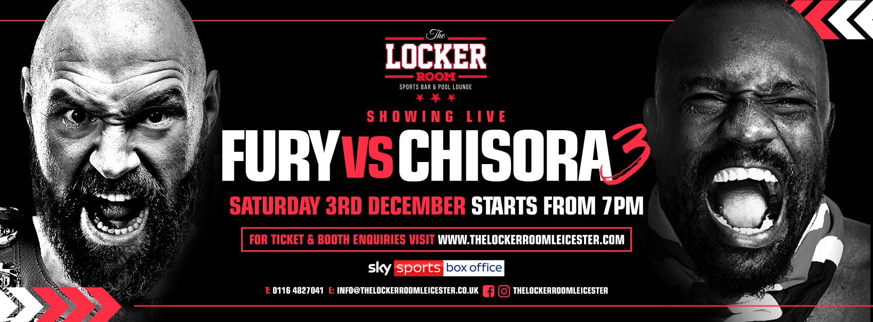 The Locker Room Leicester: FIGHT NIGHT - FURY vs CHISORA 3 at The ...