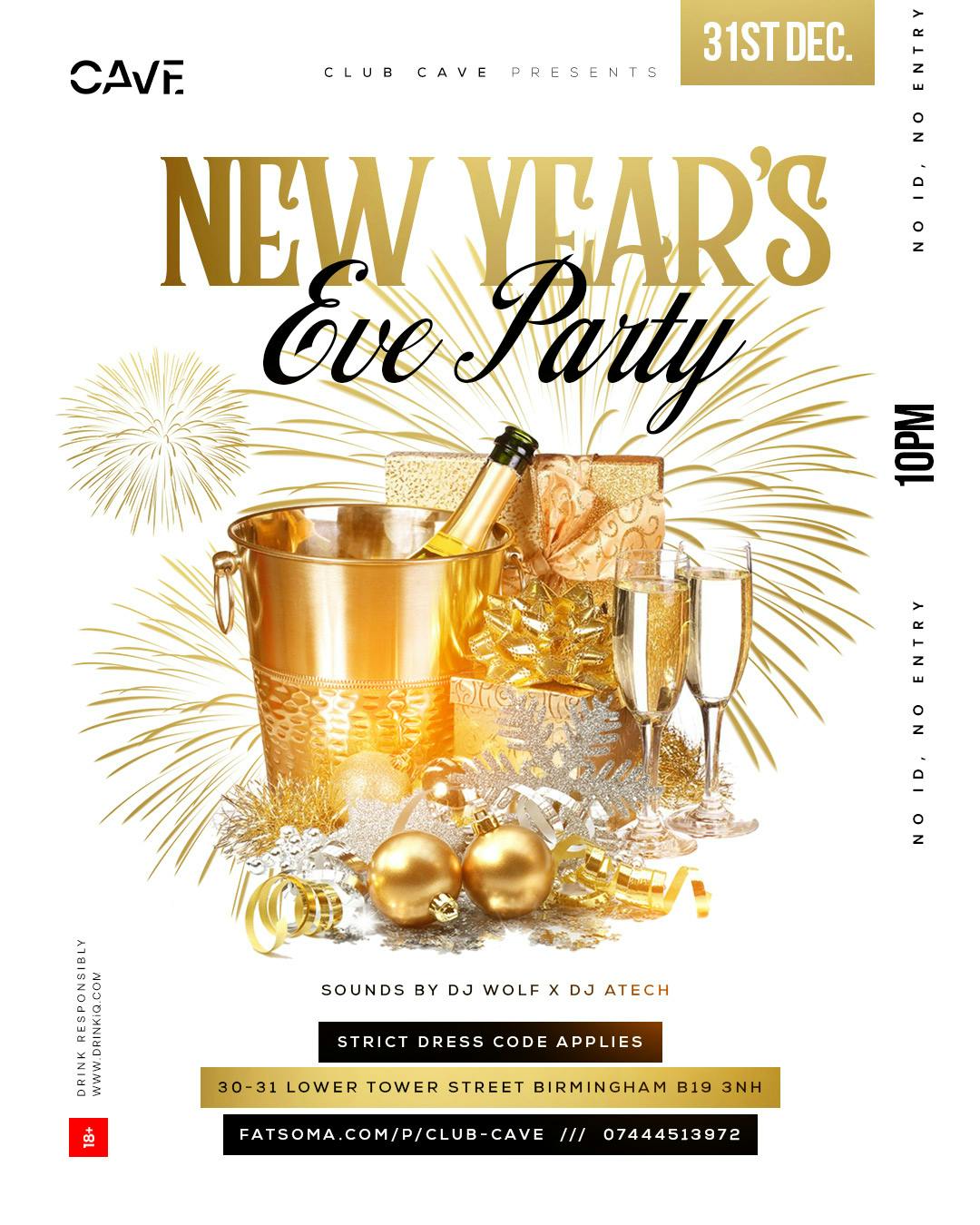 CAVE - NEW YEARS EVE PARTY 🎊 at Cave, Birmingham on 31st Dec 2022 | Fatsoma