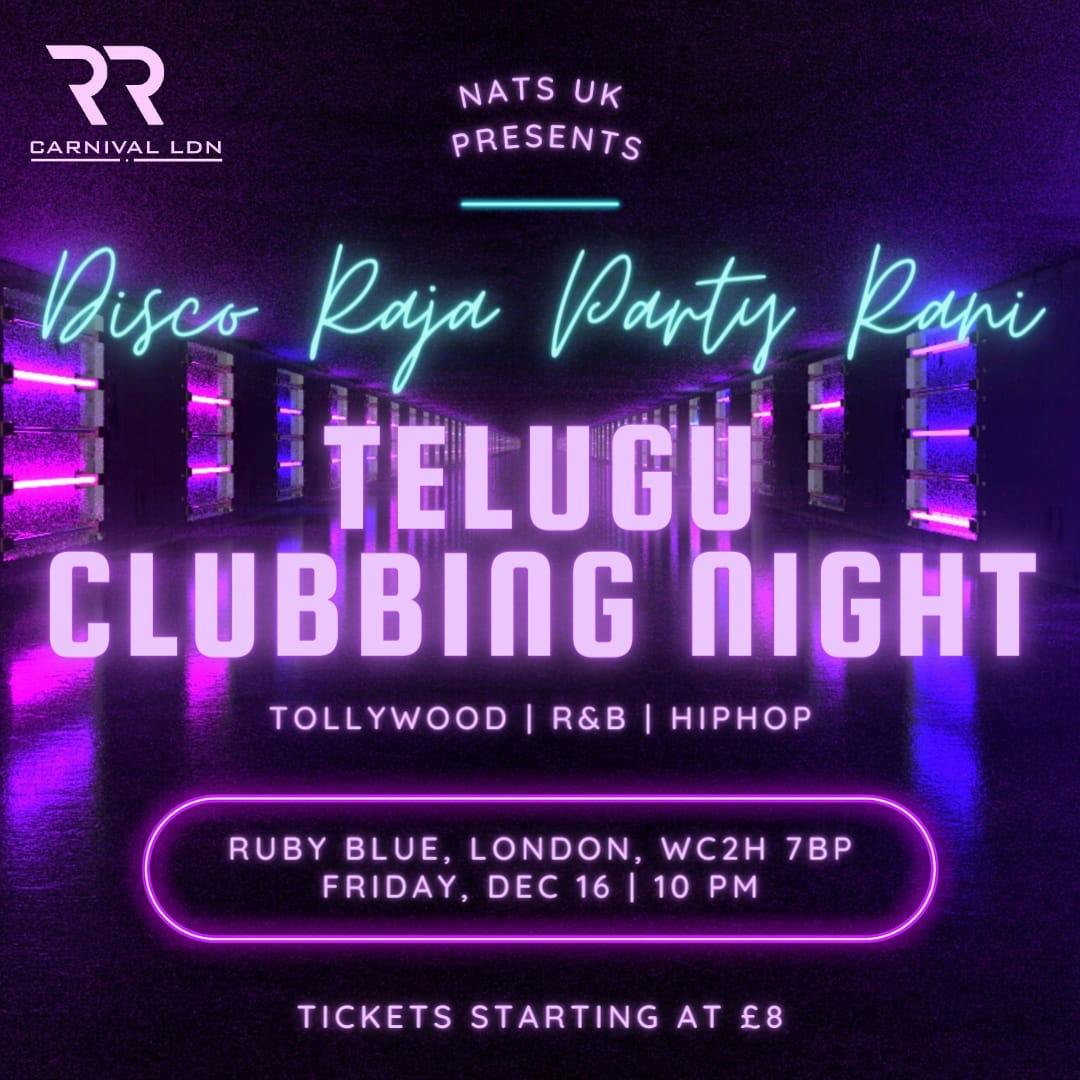 TELUGU CLUBBING NIGHT at Ruby Blue - Sports Bar & Nightclub, London on ...
