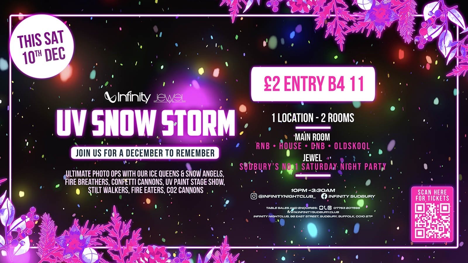 💨 UV Snow Storm Party 💨 at Infinity Nightclub, Sudbury on 10th Dec 2022 ...