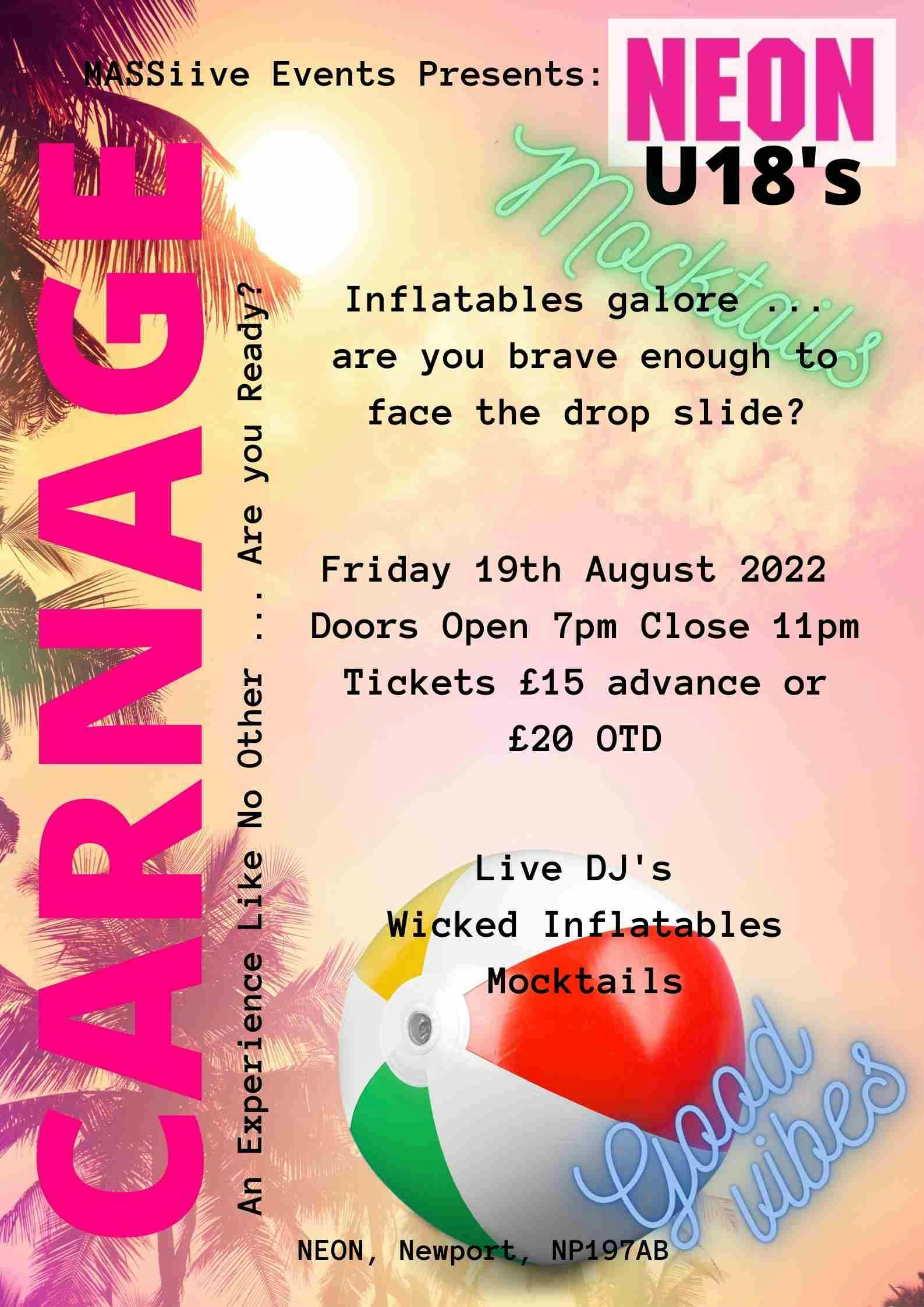 Neon Carnage U18 Inflatable Party at The NEON, Newport on 19th Aug 2022 ...