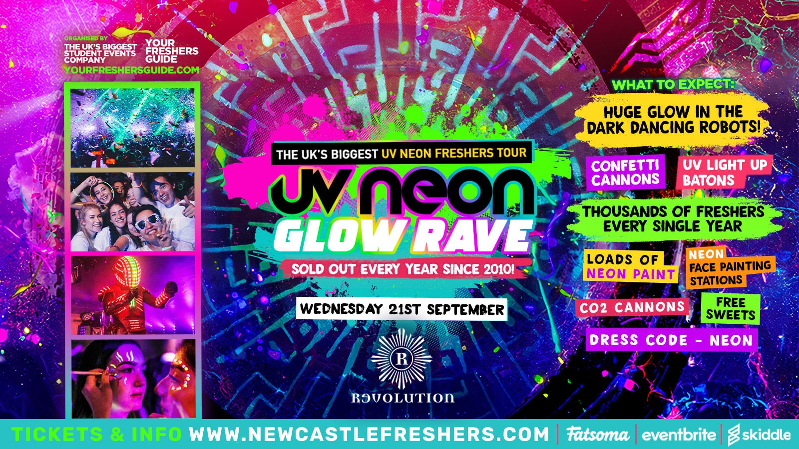UV Neon Glow Rave / Newcastle Freshers 2022 - £3 Tickets! at Revolution ...