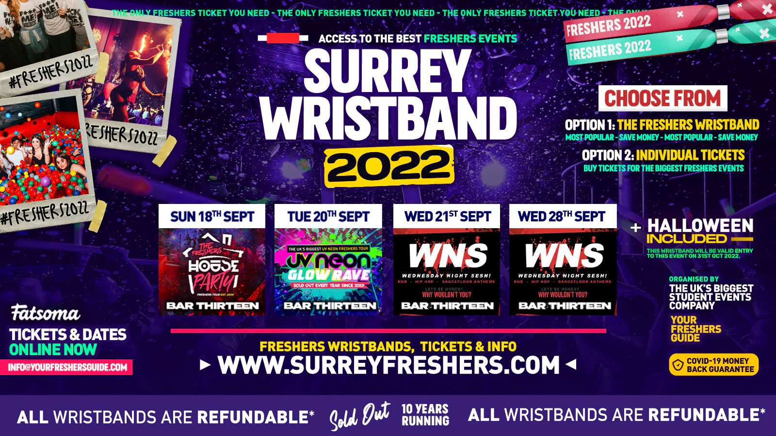 Surrey Freshers Wristband 2022 - The BIGGEST Events in Surrey's BEST ...