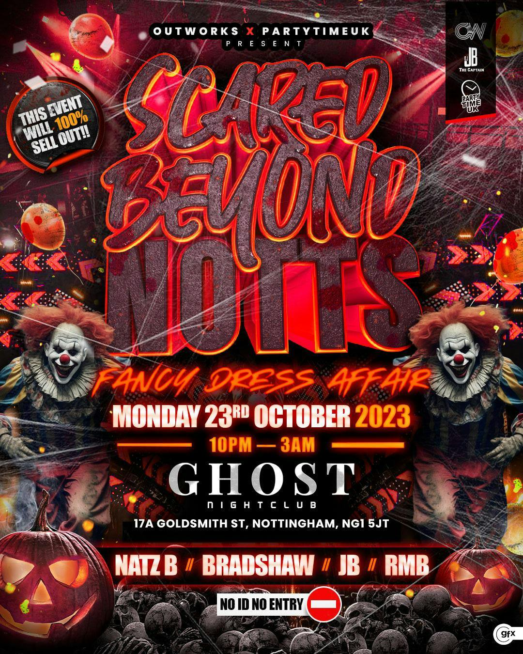 🎃SCARED BEYOND NOTTS 🎃| OUTWORKS X PARTYTIME UK | HALLOWEEN DRESS ...