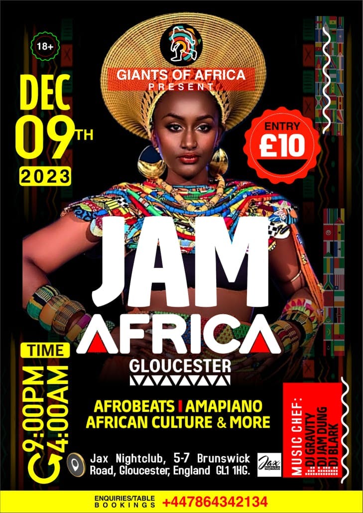 JAM AFRICA, GLOUCESTER at Jax Nightclub Gloucester, Gloucester on 9th Dec 2023 | Fatsoma