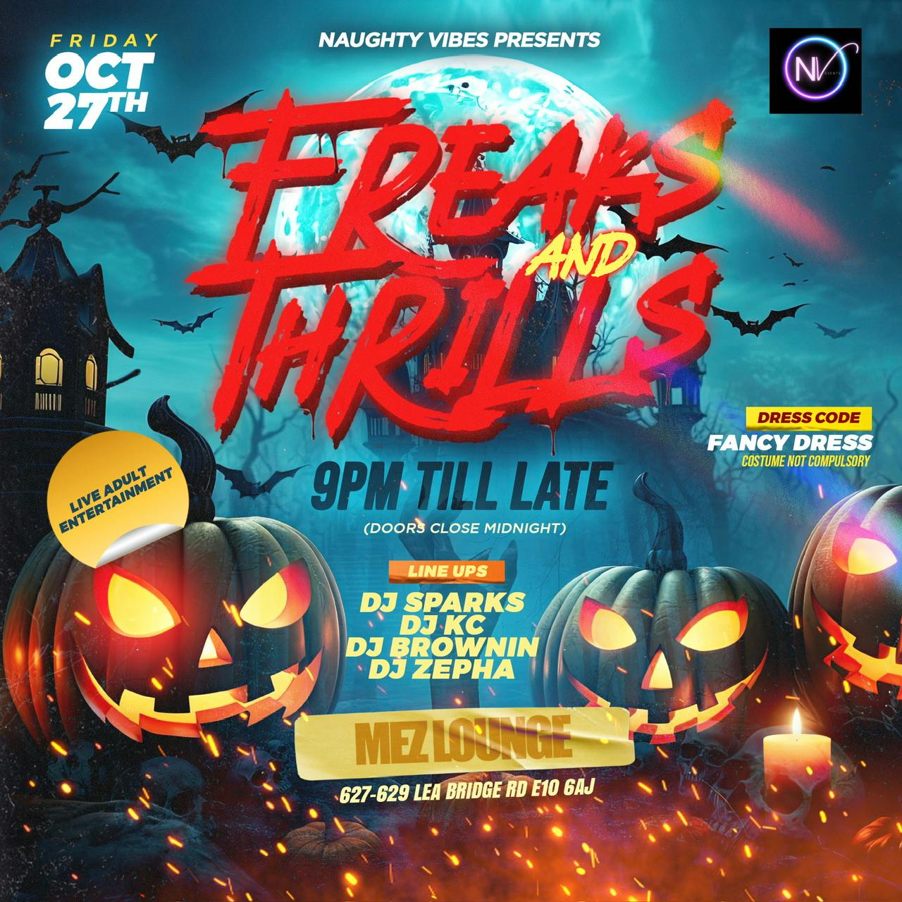 FREAKS AND THRILLS at Mez Lounge, London on 27th Oct 2023 | Fatsoma