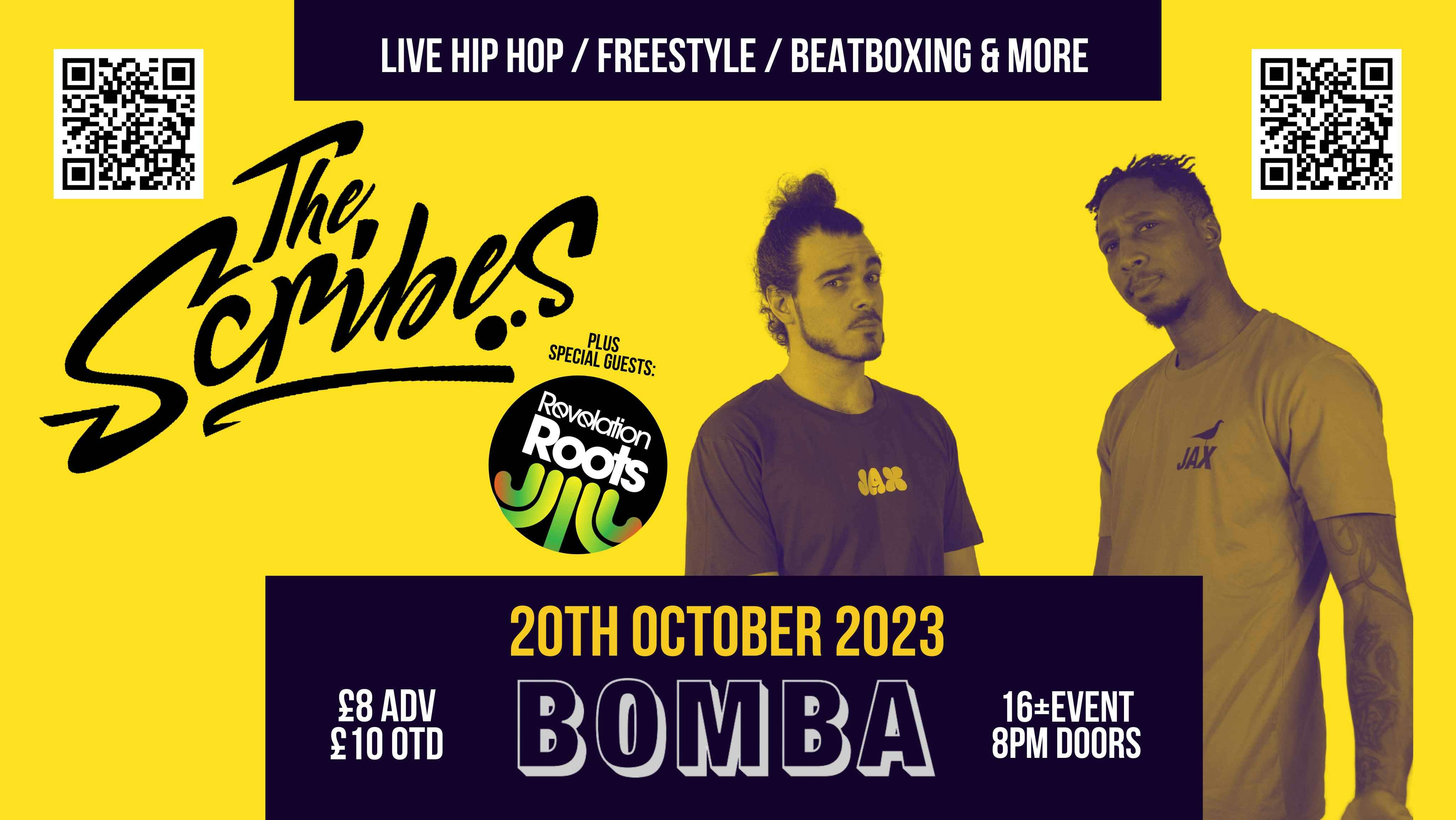 The Scribes + Revelation Roots at Bomba, Exeter on 20th Oct 2023 | Fatsoma
