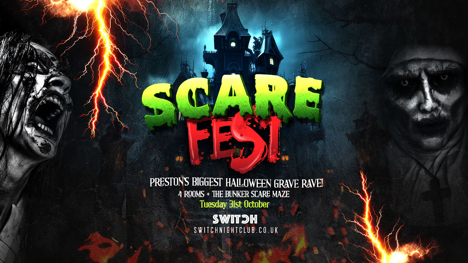 Scare Fest | Halloween Rave | ft Bunker Scare Maze at Switch Nightclub ...