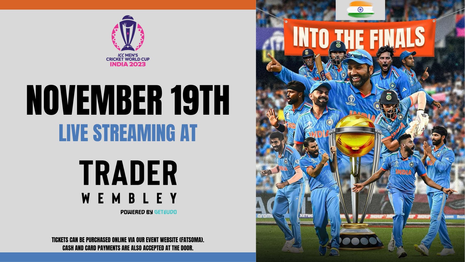 Cricket World Cup 2023 FINALS at TRADER Wembley, Wembley on 19th Nov ...