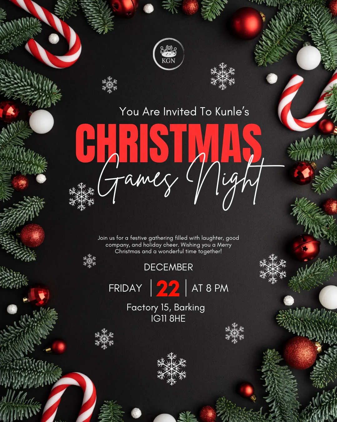Kunle’s Games Night - Christmas Edition! at Factory 15 at Make It ...