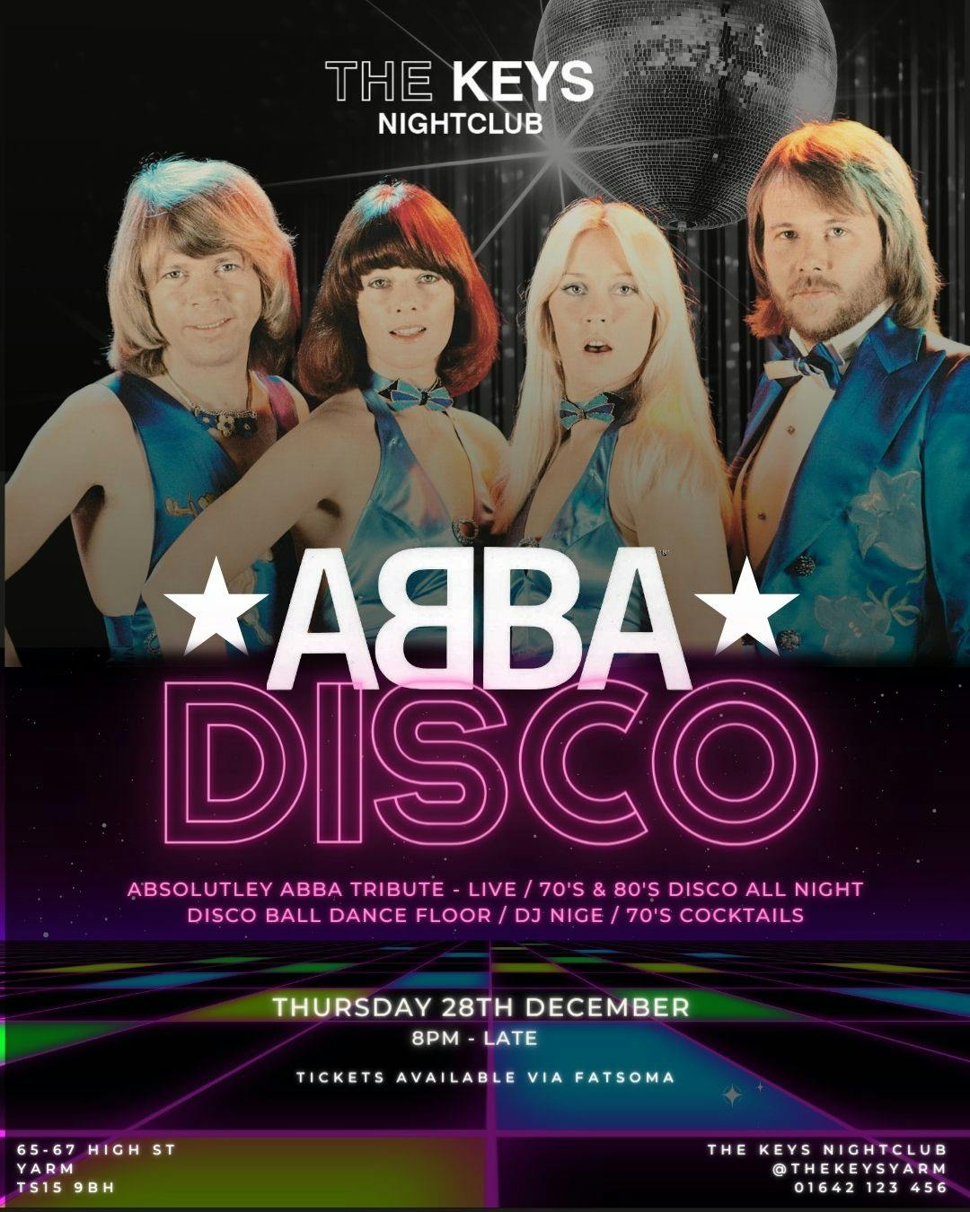 ABBA DISCO ft ABSOLUTELY ABBA LIVE at The Keys Nightclub, Yarm on 28th ...