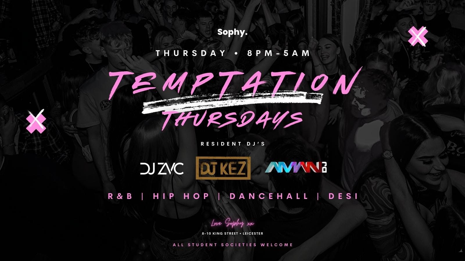 Temptation Thursday @ Sophy || Open Till 5am at Sophy., Leicester on 9th Nov 2023 | Fatsoma