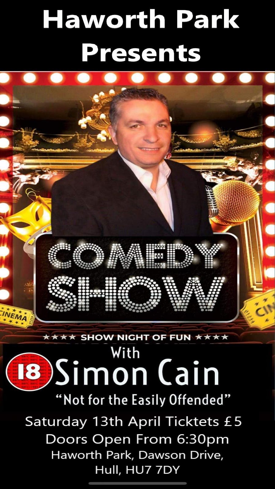 Simon Cain at Haworth Park Function Room, Kingston upon Hull on 13th ...