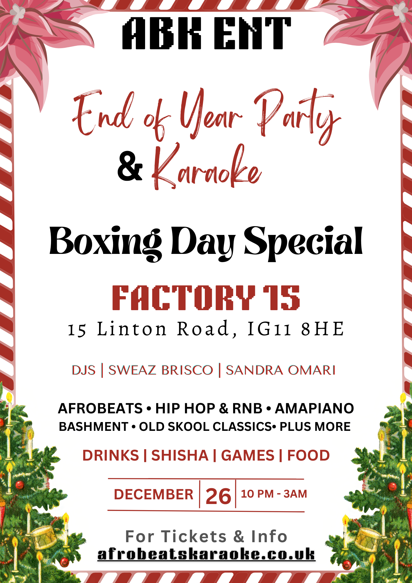 End of Year Party & Afrobeat Karaoke at Factory 15 at Make It Barking ...