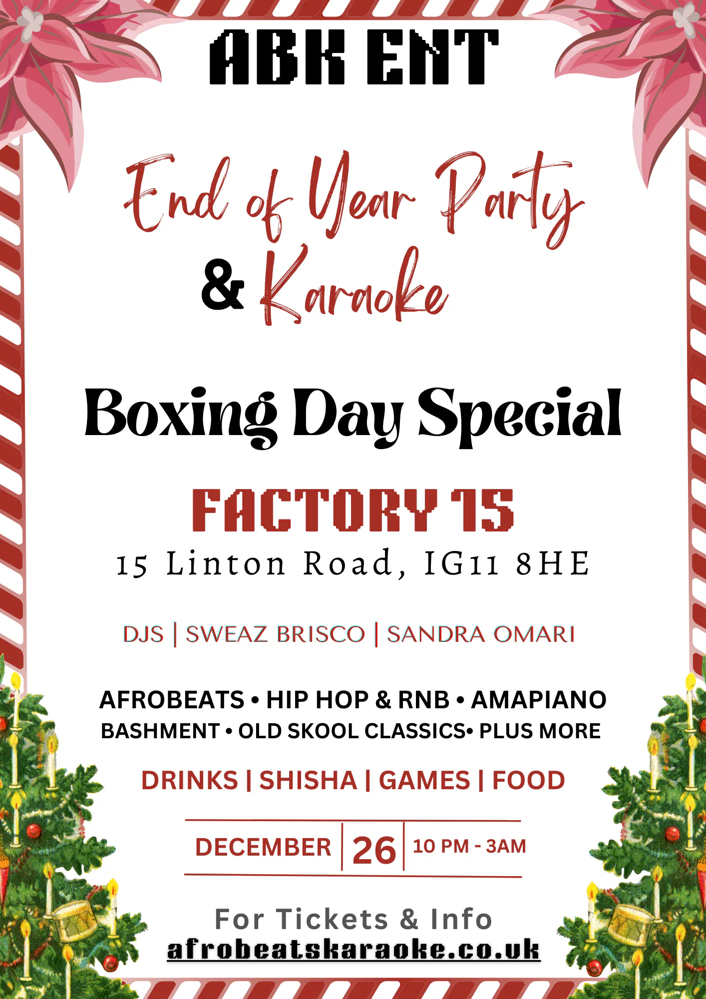 End of Year Party & Afrobeat Karaoke at Factory 15 at Make It Barking ...