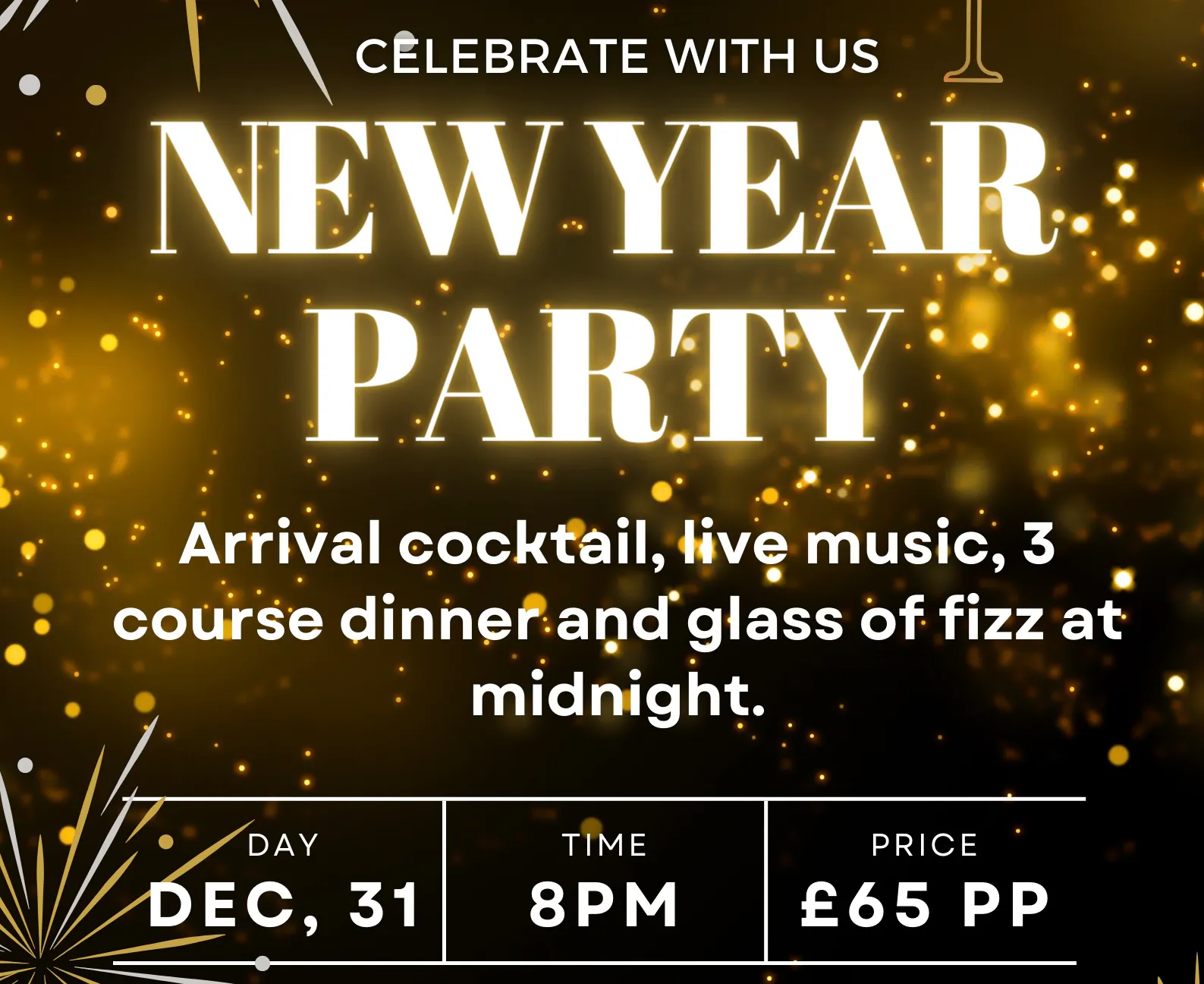 New Year’s Eve - dinner and dance, the Falak way at Falak Royal, Ascot ...