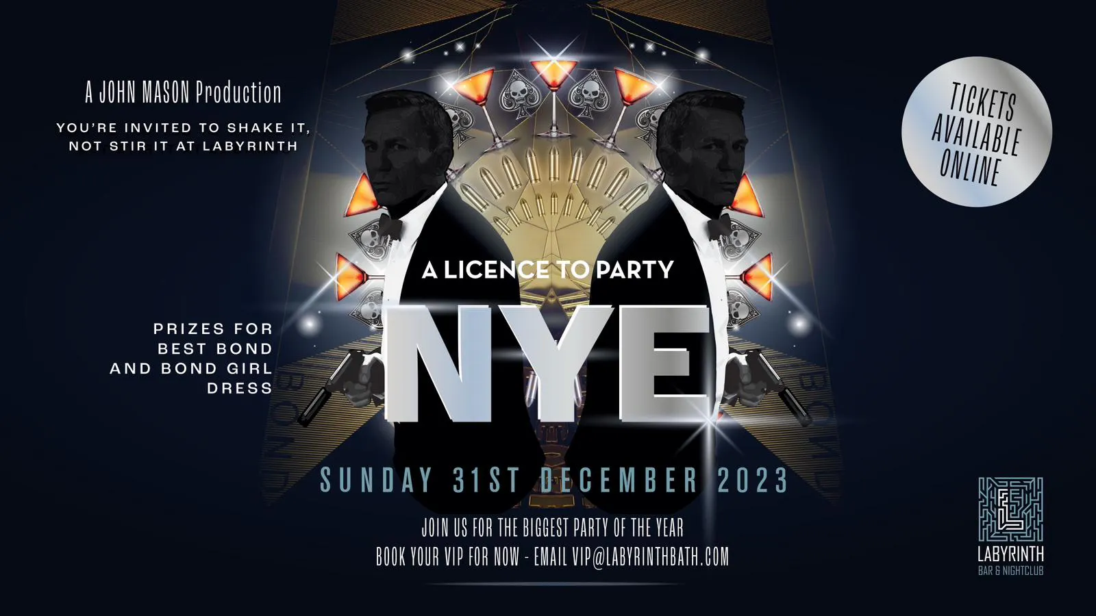 NYE - LICENCE TO PARTY! at Labyrinth Bar & Nightclub, Bath on 31st Dec ...