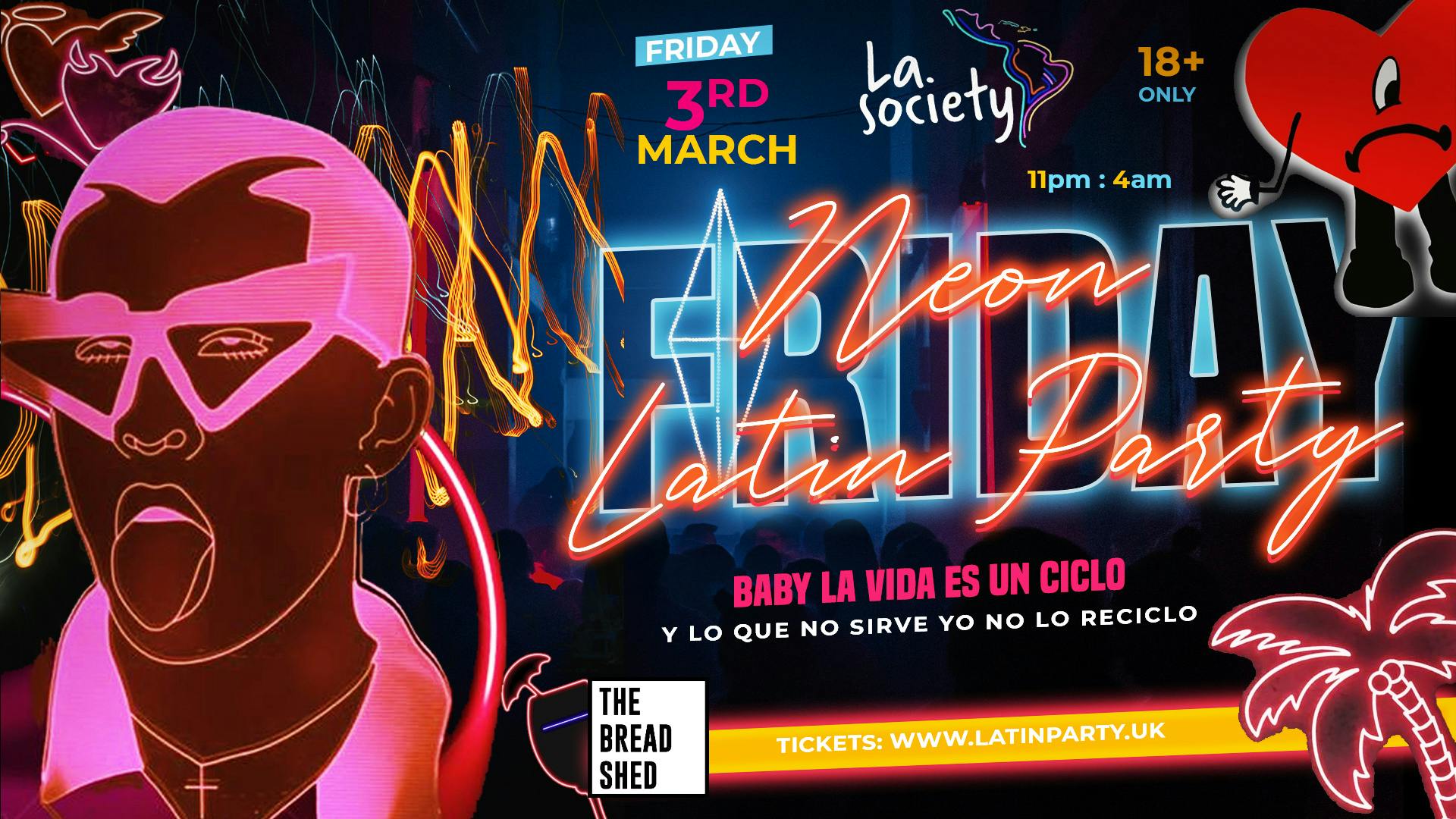 NEON LATIN PARTY MANCHESTER at The Bread Shed (club), Manchester on 3rd ...
