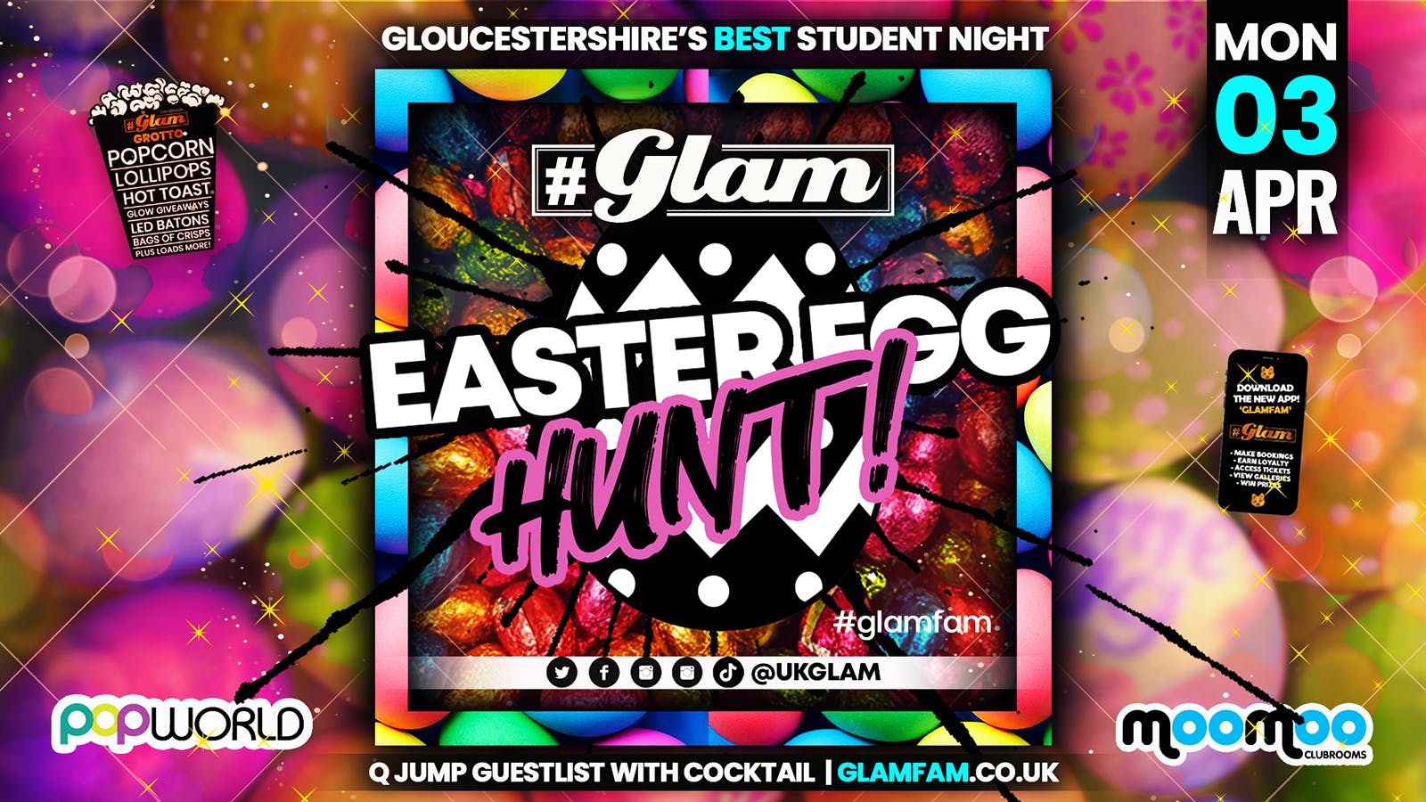 Glam Mondays - Gloucestershire's Biggest Monday Night - Easter Egg Hunt at MooMoo Clubrooms ...
