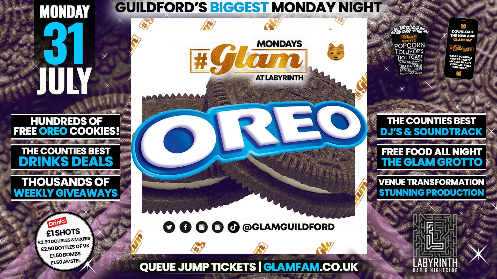 TONIGHT 😻 Glam Guildford - Surrey's Biggest Monday Night - OREO'S PARTY ...